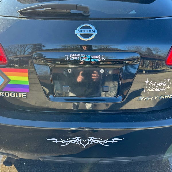 Hot Girls Hit Curbs Cute Funny Bumper Sticker 4.5in and 6.5in ...