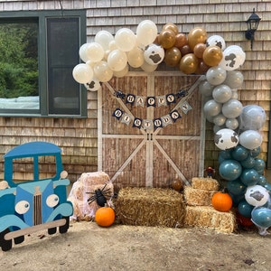 128 Happy Retirement Balloon Arch White Black Gold Champagne Bottle ...