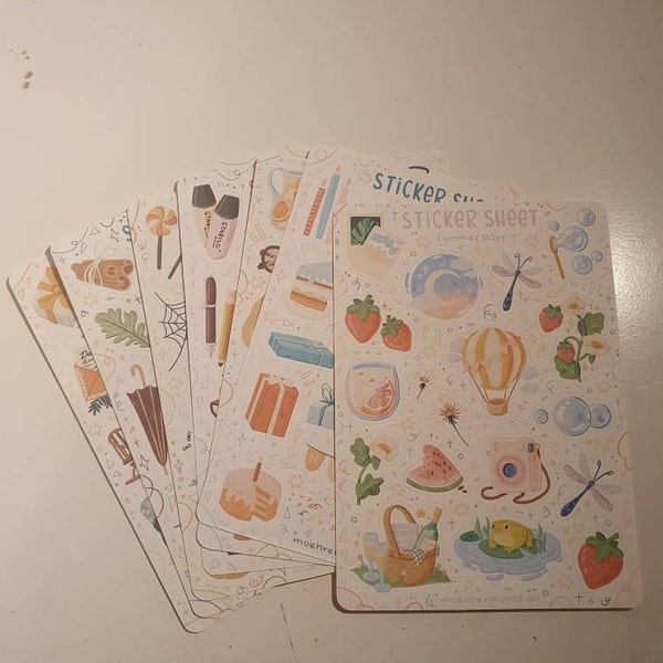 Sticker Sheet - Summer Days | Journal Stickers, Calendar, Planner ...