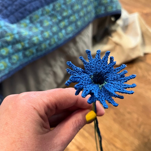 Crochet Cornflower Pattern - Crochet Flower Pattern - Etsy