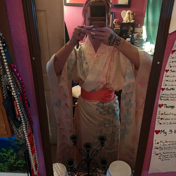 DEAR VANILLA Authentic Japanese Men's Kimono Kaku Obi Vintage Samurai ...