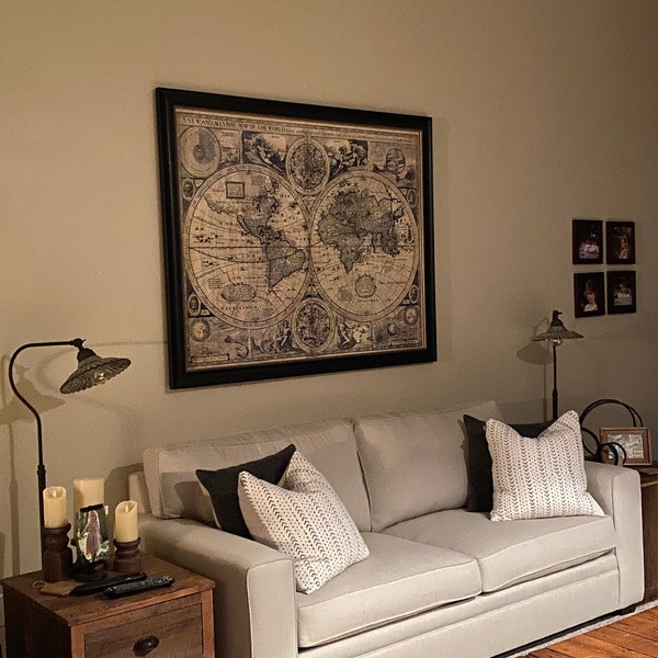Old World Map, World Map Wall Art, Antique World Map,large Map of the ...