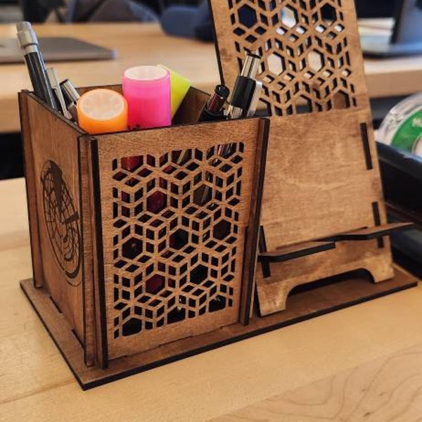 Laser Cut Pencil Holder SVG File, Multi-compartment Stationery ...