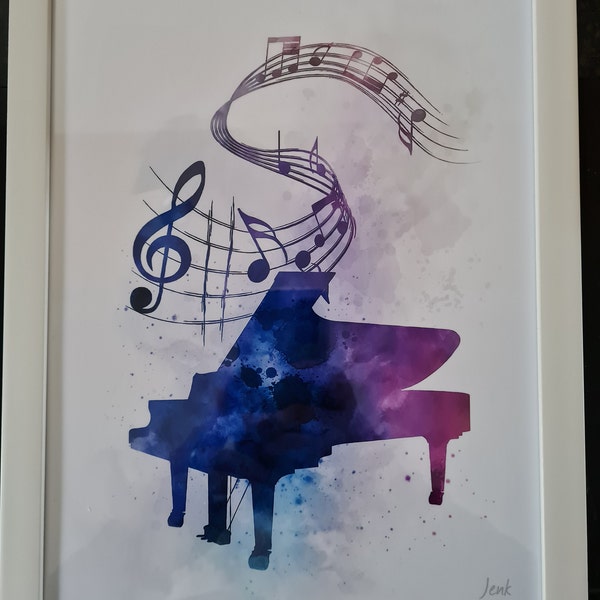 Piano Music Notes ART PRINT Instrument, Pianist, Musician, Gift Idea ...