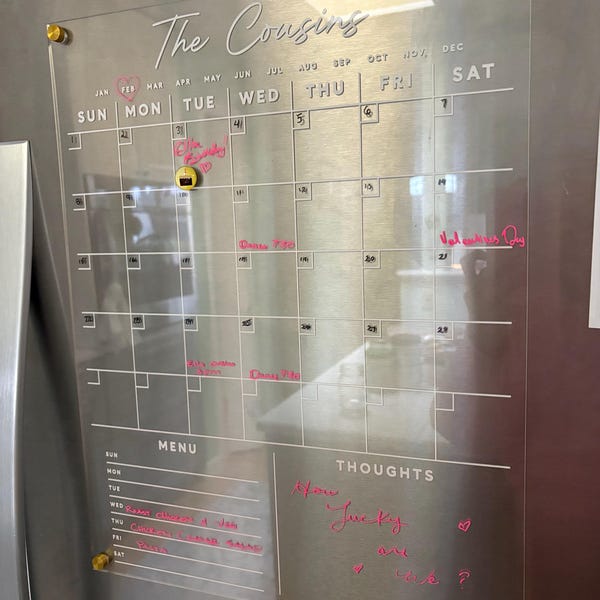 Elegant Custom Family Fridge Calendar | Modern Kitchen Organization ...