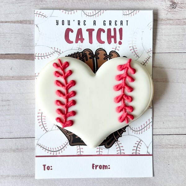 You're A Great Catch! 3.5"x5" Valentine's Day Cookie Card - Printable ...