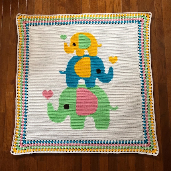 C2C Crochet Blanket Pattern Written Row by Row Lion Afghan Baby Shower ...