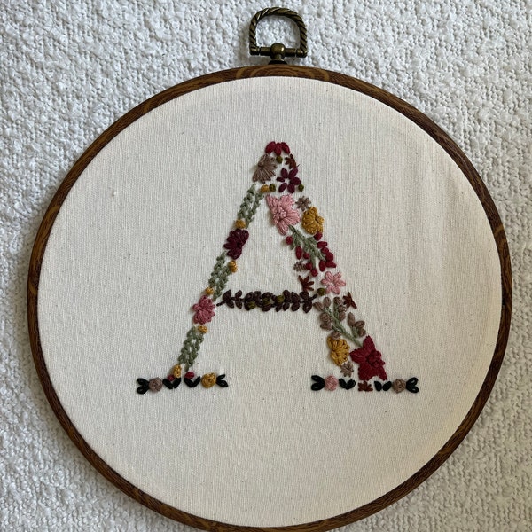 Floral Alphabet Letter L Initial Embroidery PDF Pattern, Instant ...