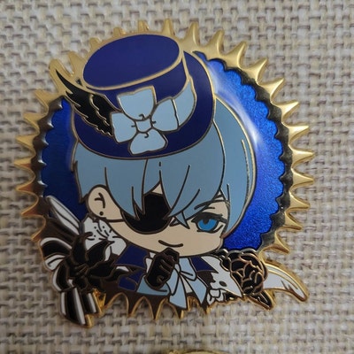 Black Butler Hard Enamel Pins Kuroshitsuji Ciel Sebastian Grell ...