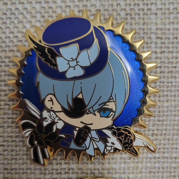 Black Butler Hard Enamel Pins - Kuroshitsuji Ciel Sebastian Grell ...