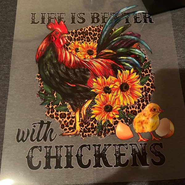 Life is Better With Chickens Png, Sunflowers Leopard Chicken Png ...