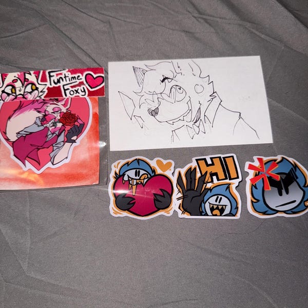 Sticker Funtime Foxy Valentines FNAF | Matte Vinyl - Etsy