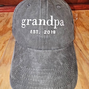Custom Embroidered Hat, Grandpa Cap With Date, Dad Hat, Vintage ...