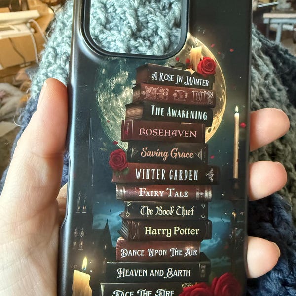 Personalized Favorite Book Phone Case, Custom Bookshelf Dark Academia ...