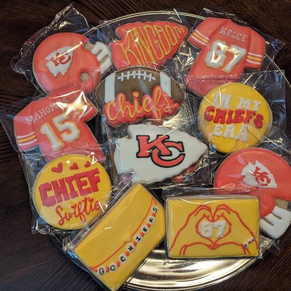 24 Kansas City KC Chiefs Football Cookies Playoff Tailgate Assortment ...