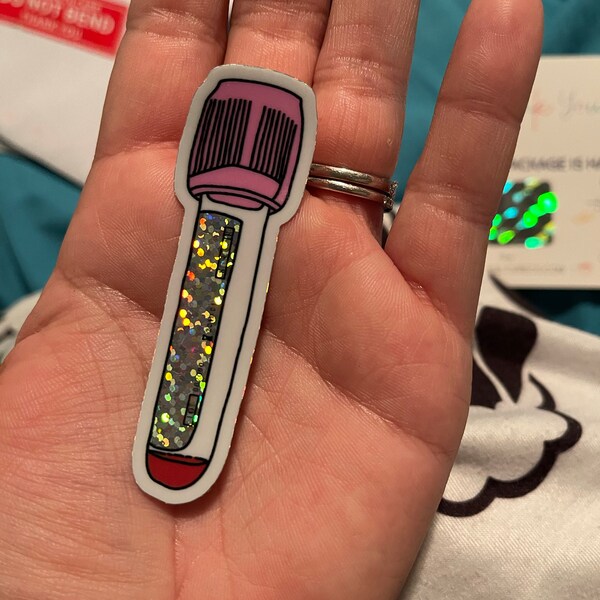 Blood Collection Tube, Glitter Holo Science Sticker, Geekery, Gift for ...