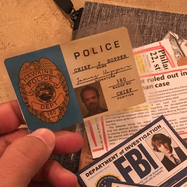Stranger Things, Chief Jim Hopper ID Badge, Printable Prop, Digital ...