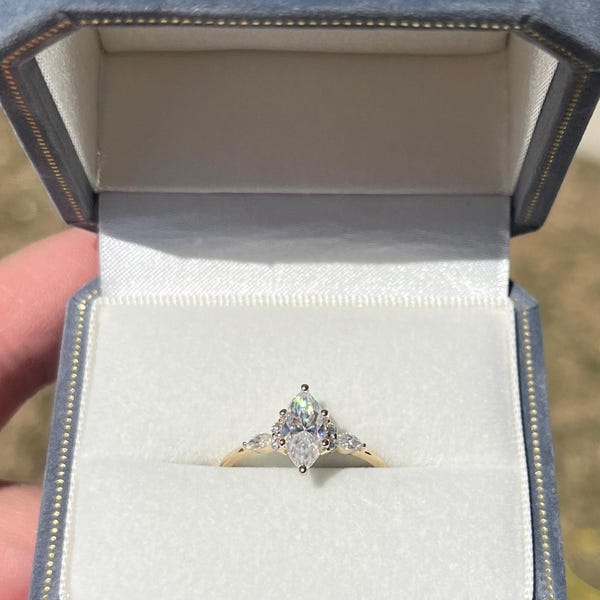 Minimalist Marquise Cut Peridot Promise Ring 14k Solid Gold Peridot ...