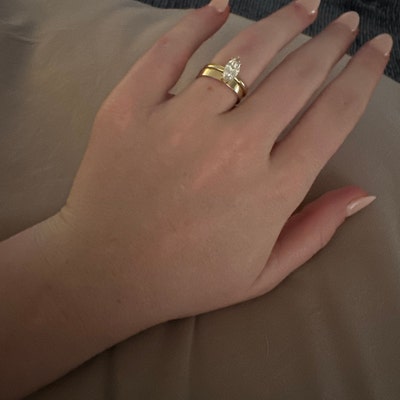 Tulip Lotus Prong 8MM Round Moissanite Solitaire Engagement Ring 14K ...