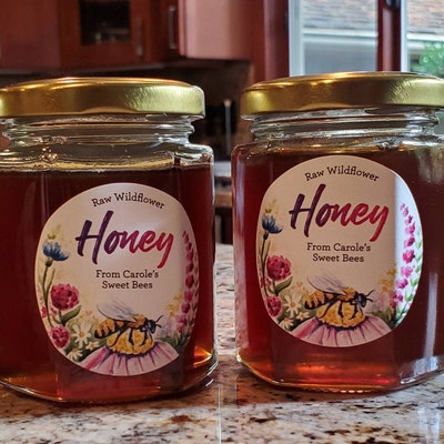 Custom Watercolor Wildflower Honey Labels, Whimsical Customized Honey ...