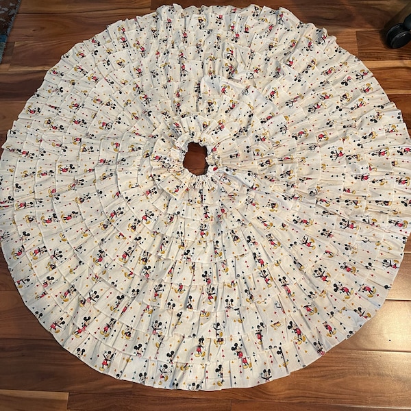 Ruffled Tree Skirt - Choose Color and Size - SERGED Edges - Etsy