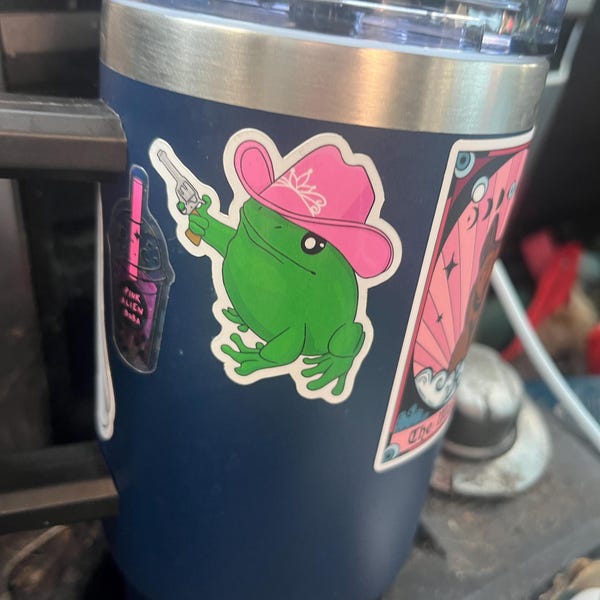 Cowboy Frog Sticker | Vinyl Sticker | Weatherproof and Scratch ...