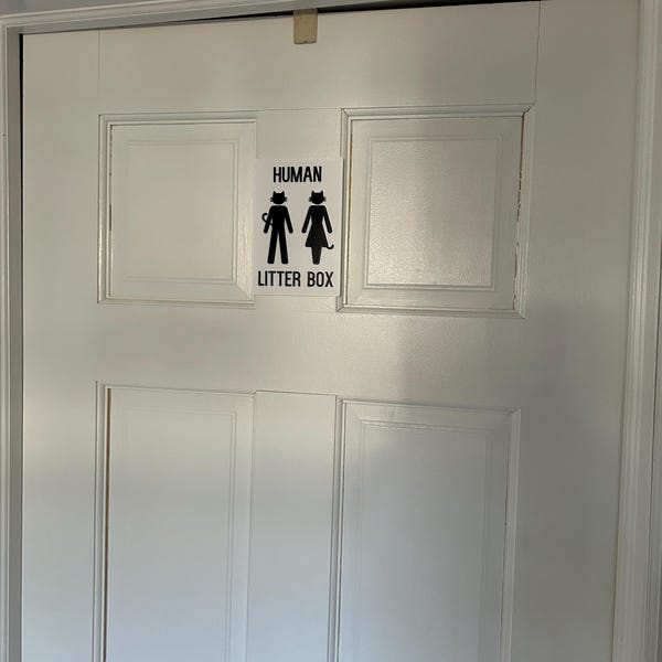 3D Printed Litter Box Sign, Restroom Sign for Cats - Etsy