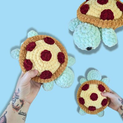 Pizza Turtle Crochet Pattern PDF Amigurumi Stuffed Animal Digital File ...