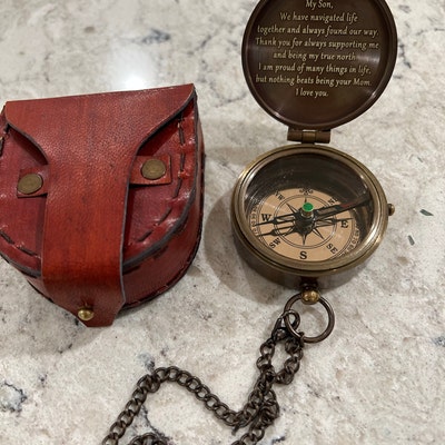 Personalized Engraved Compass, Custom Gift for Baptism, Adventure ...