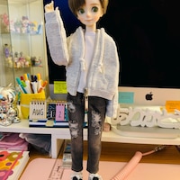 BJD HID ID75 SD17 Preorder Faux Leather Jacket/ PU Slim Pants/ Tank Top ...