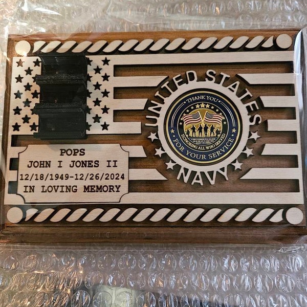 21 Gun Salute Bullet Holder Personalized Funeral Shell Casing Holder ...
