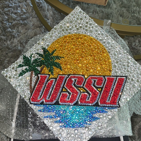 Custom Rhinestone Grad Caps - Etsy