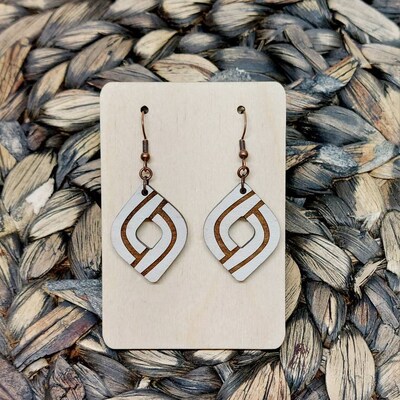 Minimalist Floral Quad Laser Engraved Earrings Digital Download - Etsy