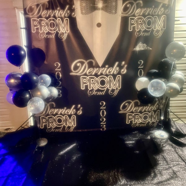 Prom Send off Tuxedo Backdrop - Step and Repeat Backdrop for Prom or ...