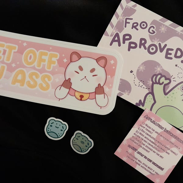 Tired Grumpy Frog Sticker Awake but at What Cost Original Sparkle Vinyl ...