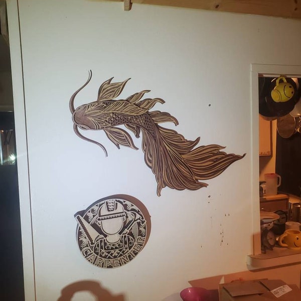Multilayer Koi Fish Laser Cut Asia Koi Layered SVG Koi Paper Cut Fish ...