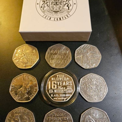 Pair of 24ct Gold WW2 Commemoratives in 50p Coin Display Case. D-DAY ...