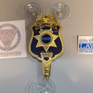 NJ State Police Gold Supporter Family Member Fop Pba Car Window Shield ...