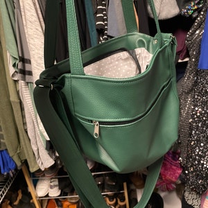 Large Purple Leather Tote, Fall Crossbody Bag, Sling Shoulder Handbag ...