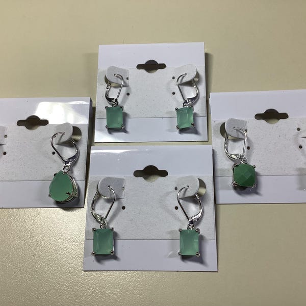 2 Aqua Blue Aquamarine Geometric Rectangle Glass Connectors, Beads ...