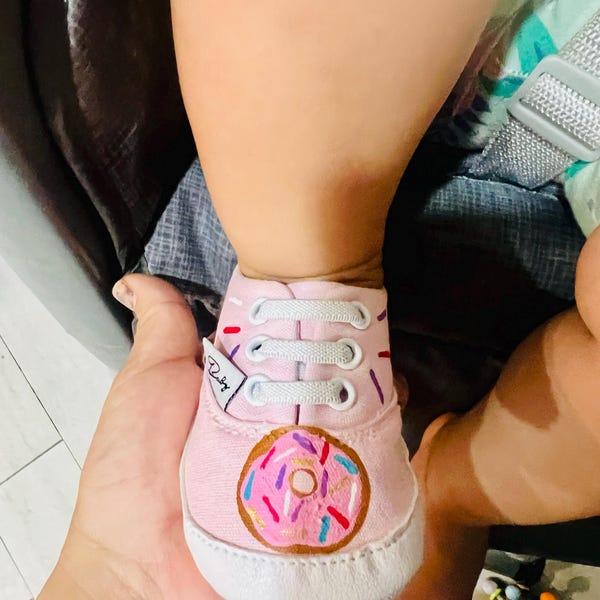 Sprinkle Shoes, Rainbow Candy Hand Painted Sneakers for Baby or Toddler ...