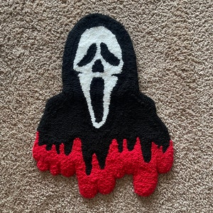 Hand-tufted Ghost Face Rug - Etsy