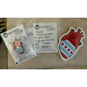 Chicago Flag Anatomical Heart Enamel Pin - Etsy