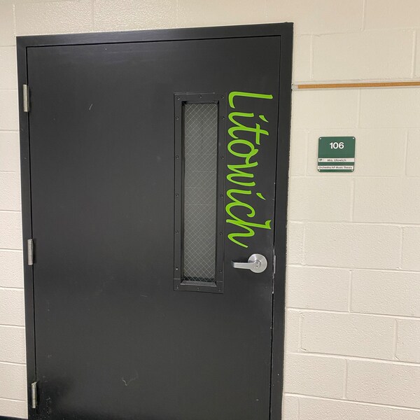 Teacher Name Decal, Teacher Decal, Classroom Door Vinyl Wall Decal ...