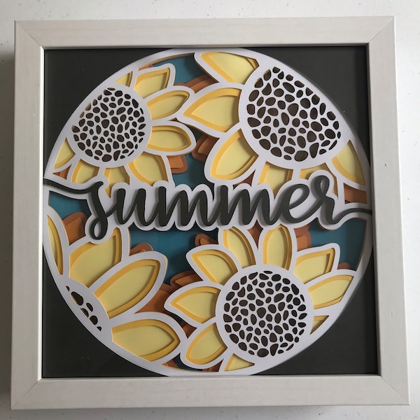 3D SUMMER SVG - Summer Shadow Box Svg - for Cricut- for Silhouette - Etsy
