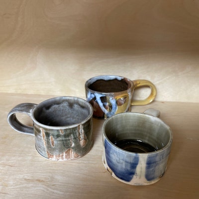 Pair of Stoneware Espresso Cups - Etsy