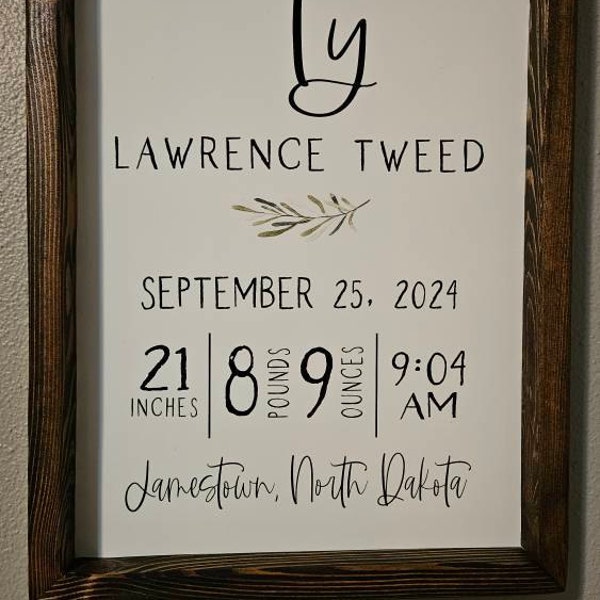 Birth Stats Wood Sign, Birth Announcement Sign, Baby Wooden Sign, Birth ...