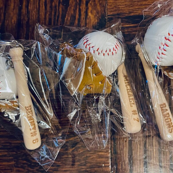 Baseball Key Chain Mini Baseball Set Bag Tag Custom for Baseball Game ...