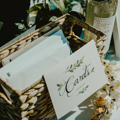 Cards Sign for Card Box Cards Signs for Card Box Folded Tabletop ...