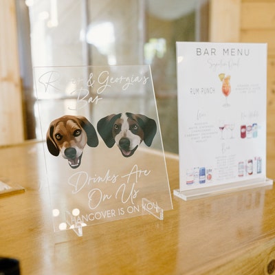 Pet Wedding Bar Sign Open Bar Acrylic Sign Custom Dog - Etsy